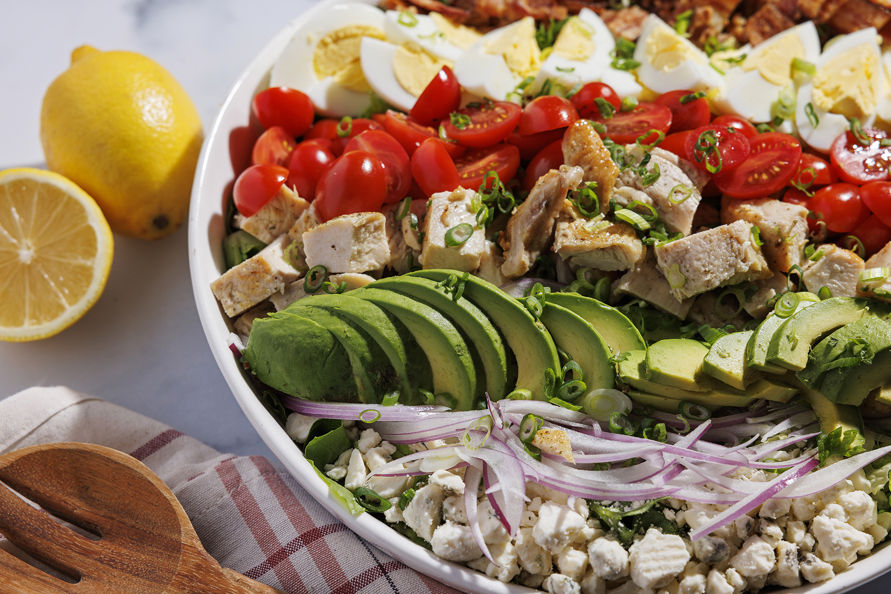 COBB SALAD PLATTER WITH LEMON ROSEMARY VINAIGRETTE Recipe | Red Stick Spice