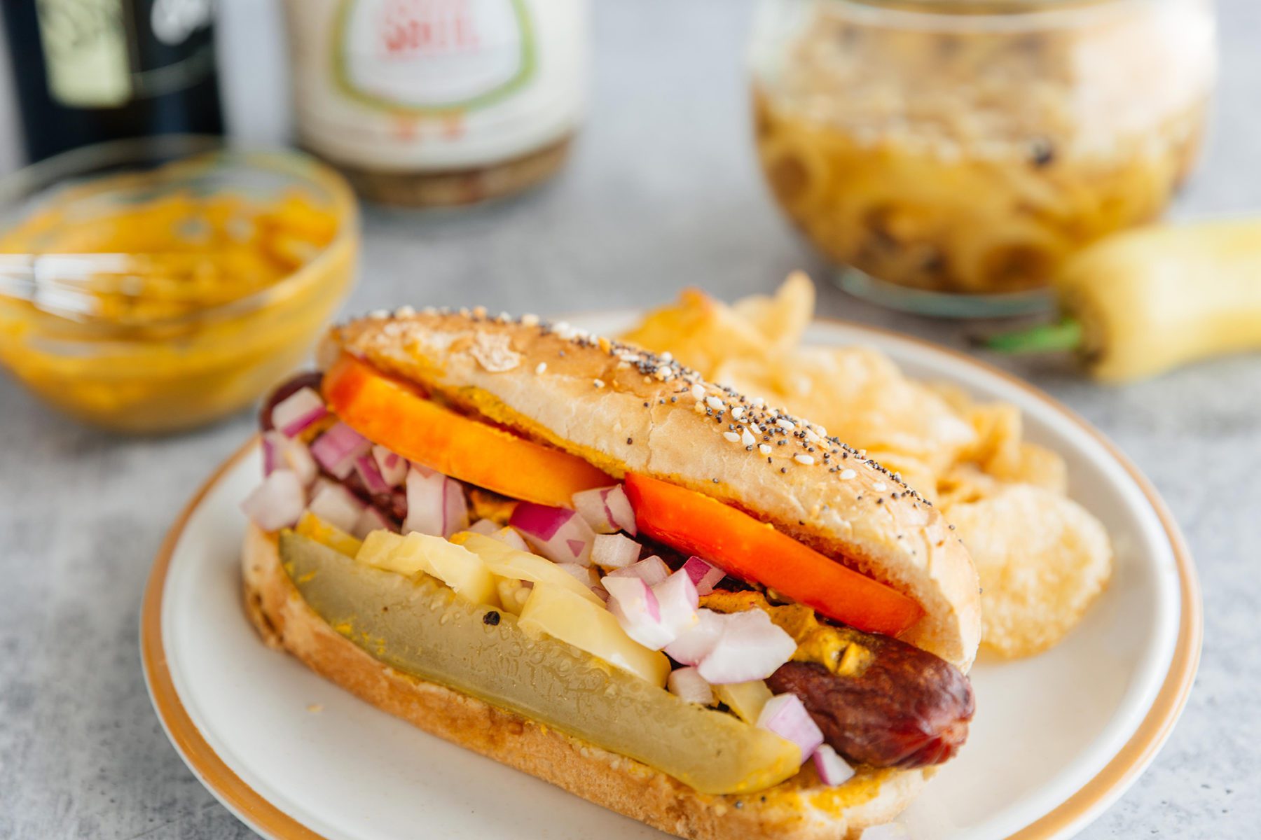 Chicago(ish) Dogs with Everything Buns Recipe | Red Stick Spice